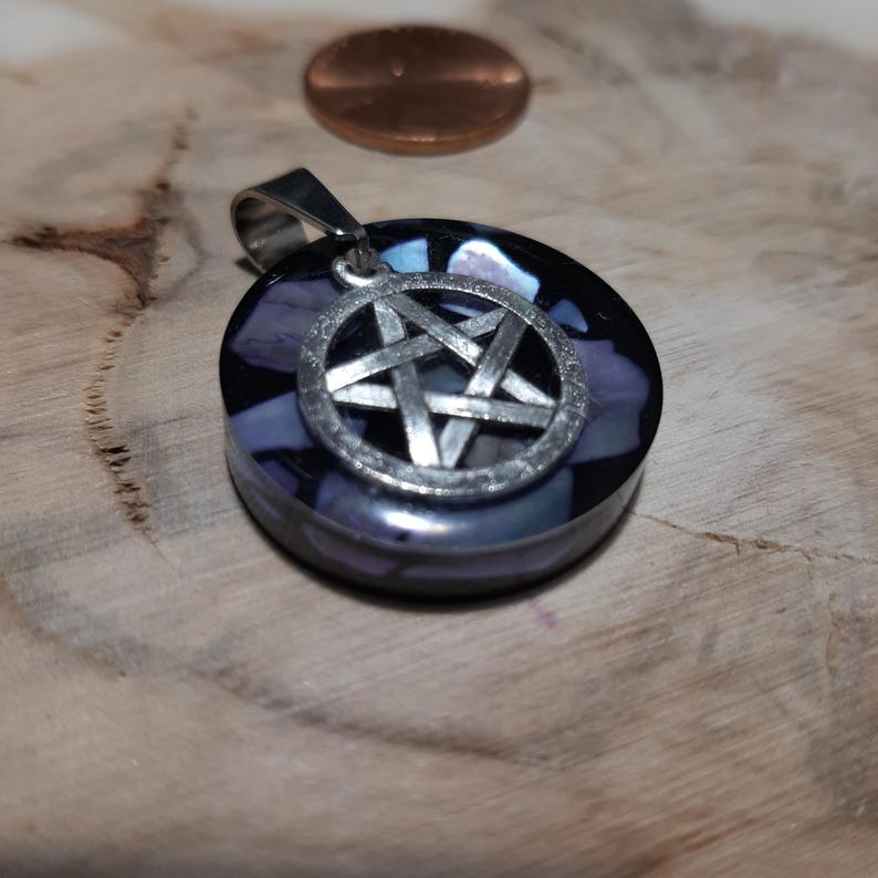 Resin Pentacle Necklace – Pagan Pentagram Pendant With Botanicals and ...