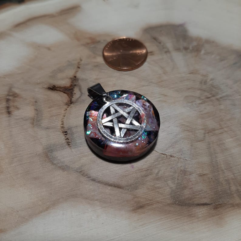 Resin Pentacle Necklace – Pagan Pentagram Pendant With Botanicals and ...