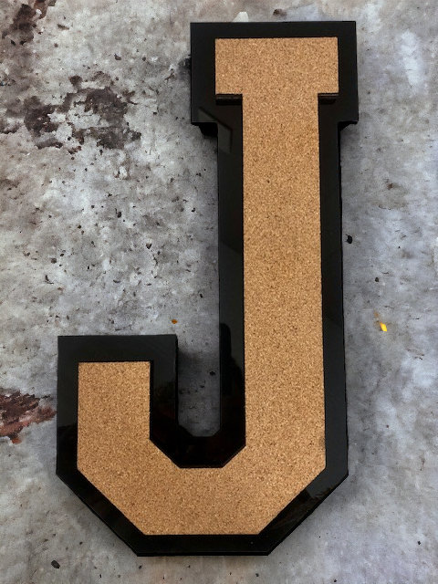 Initial Letter Cork Board 12 Name Sign With Acrylic Backer for Kids ...