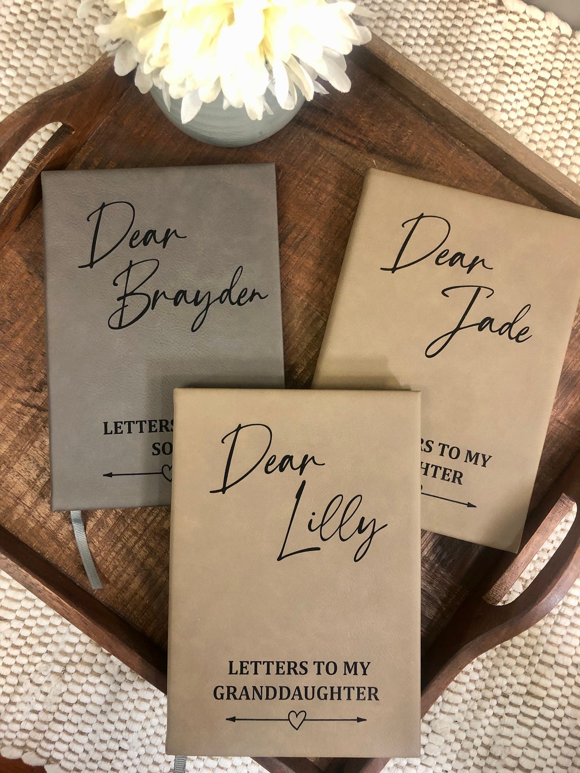 Personalized Leatherette Journal, Engraved Diary Gift, Letters to My ...