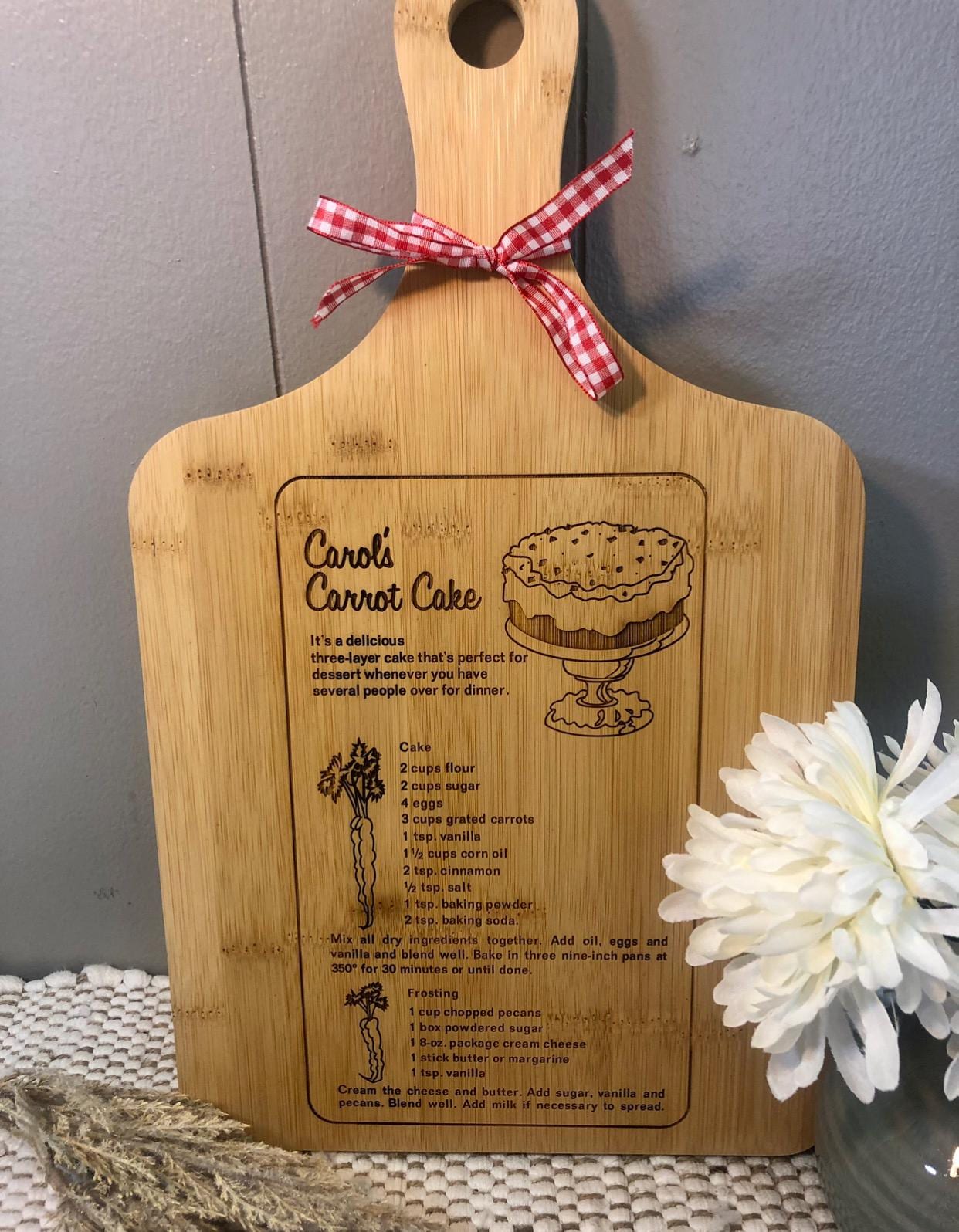 Handwritten Recipe Cutting Board, Family Recipe Laser Engraved Custom ...