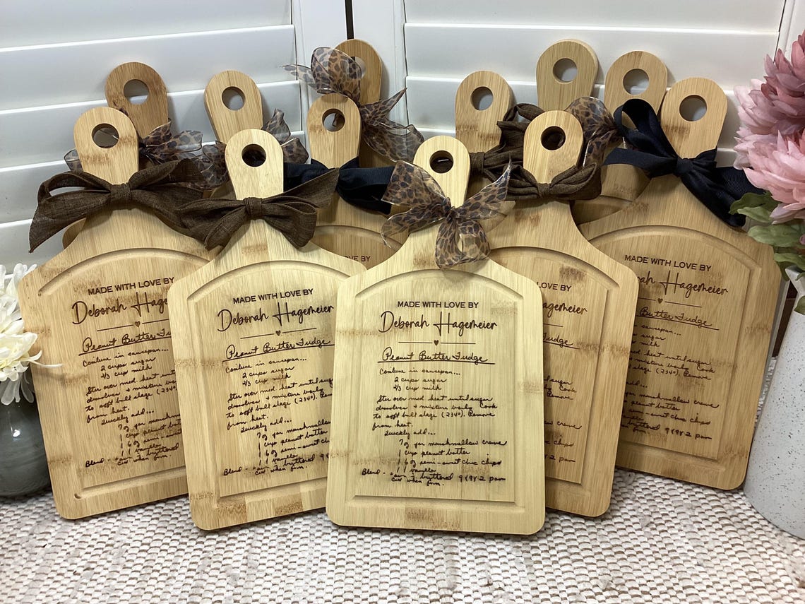 Handwritten Recipe Cutting Board, Family Recipe Laser Engraved Custom ...