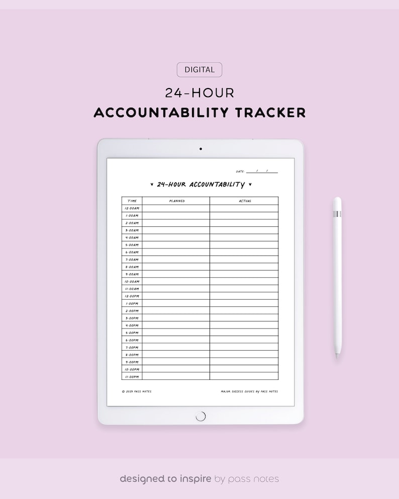 24-hour Accountability Tracker Sheet - Etsy