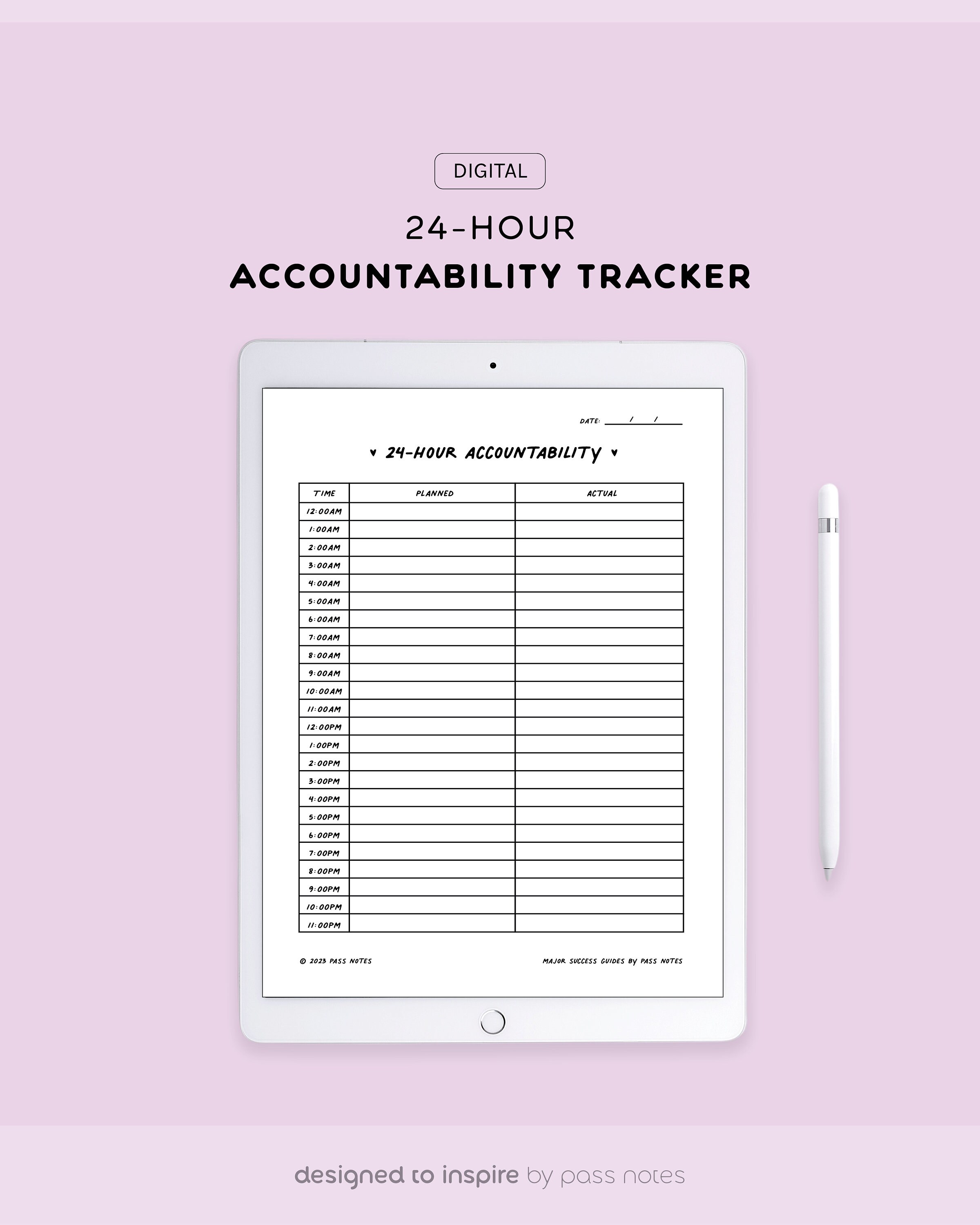 24-hour Accountability Tracker Sheet - Etsy