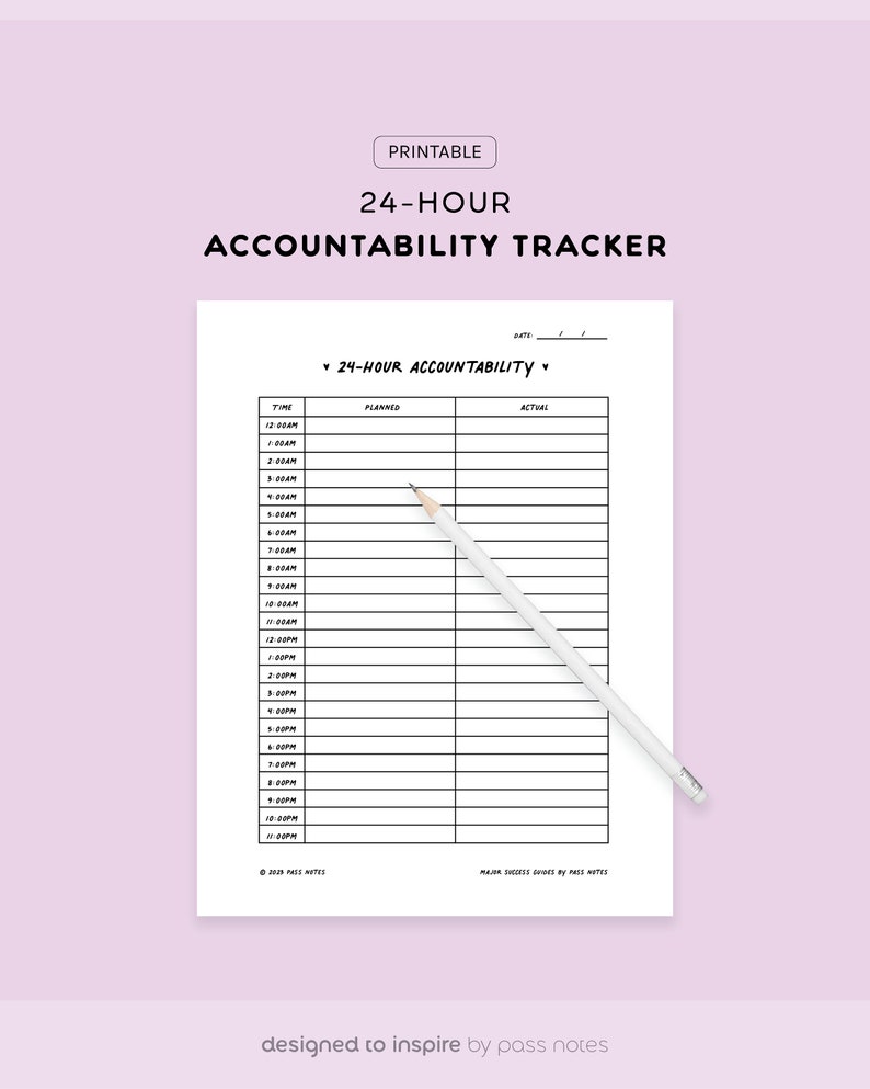 24-hour Accountability Tracker Sheet - Etsy