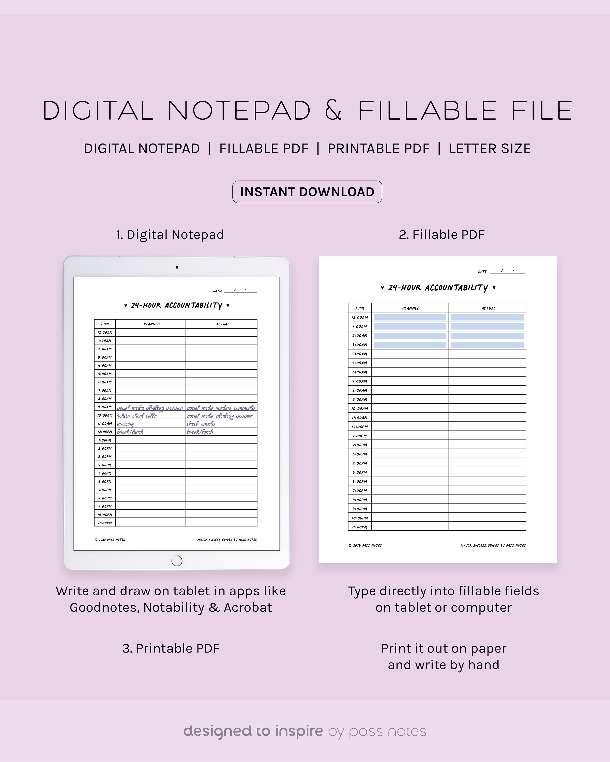 24-hour Accountability Tracker Sheet - Etsy