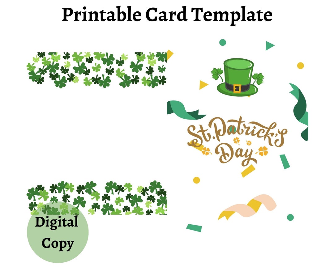 St Patricks Day Printable Card, St Patricks Day, Green Themed Card, - Etsy