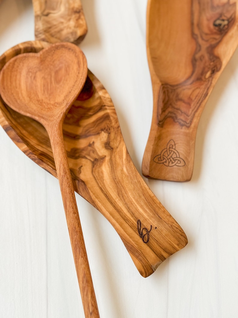 Olive Wood Spoon Rest - Etsy