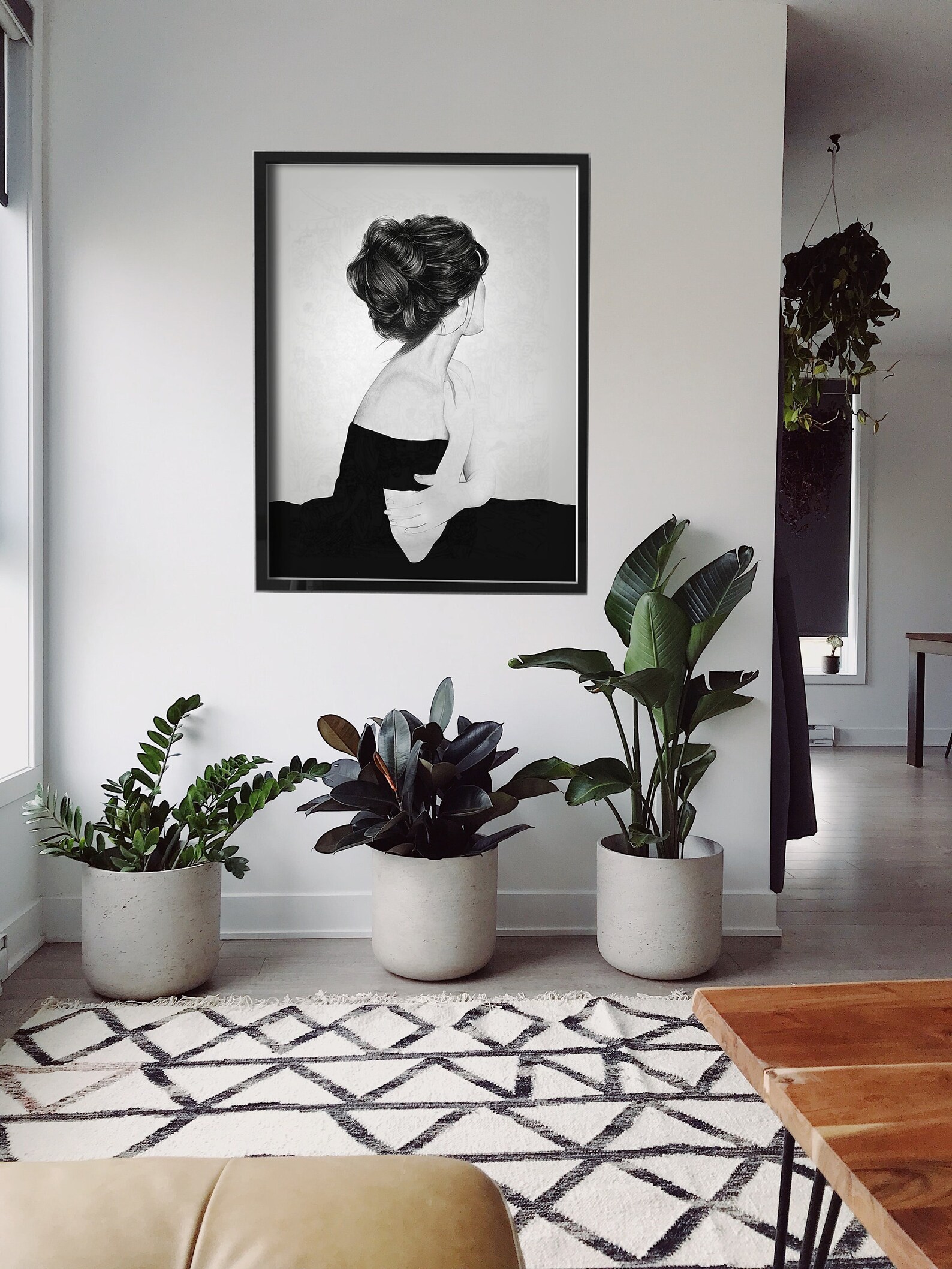 Loneliness 1 - POSTER High Quality /// Linear Minimalistic Woman ...