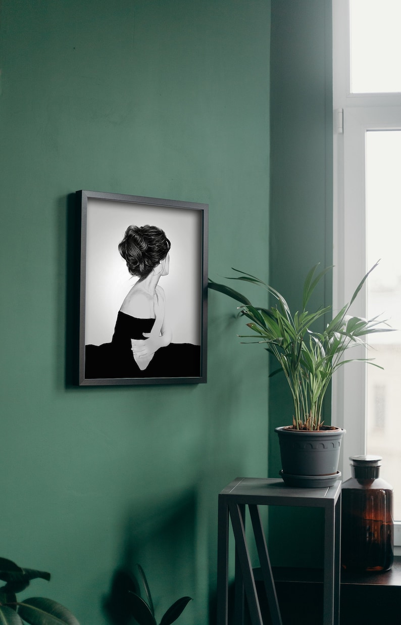 Loneliness 1 - POSTER High Quality /// Linear Minimalistic Woman ...