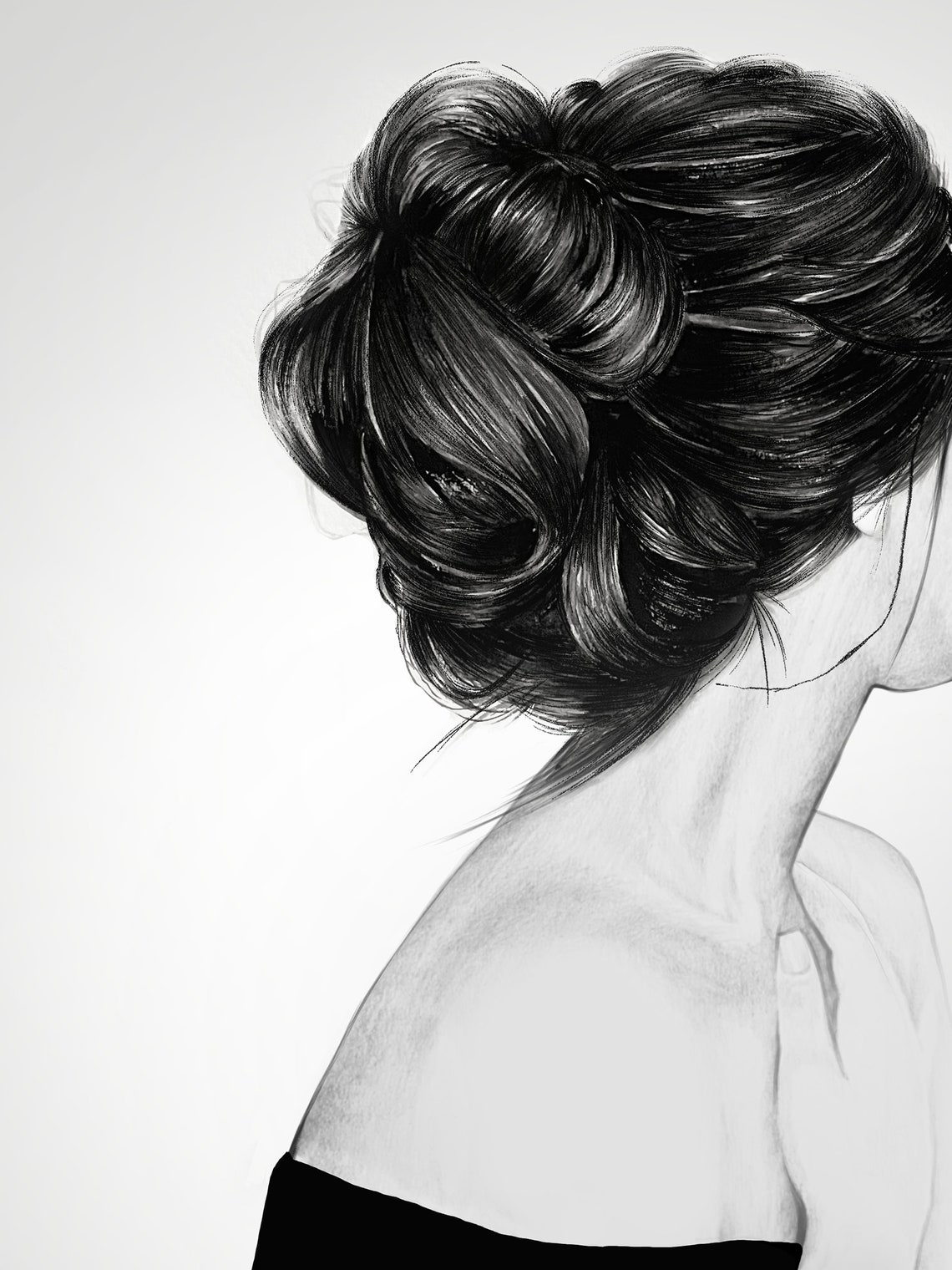 Loneliness 1 - POSTER High Quality /// Linear Minimalistic Woman ...