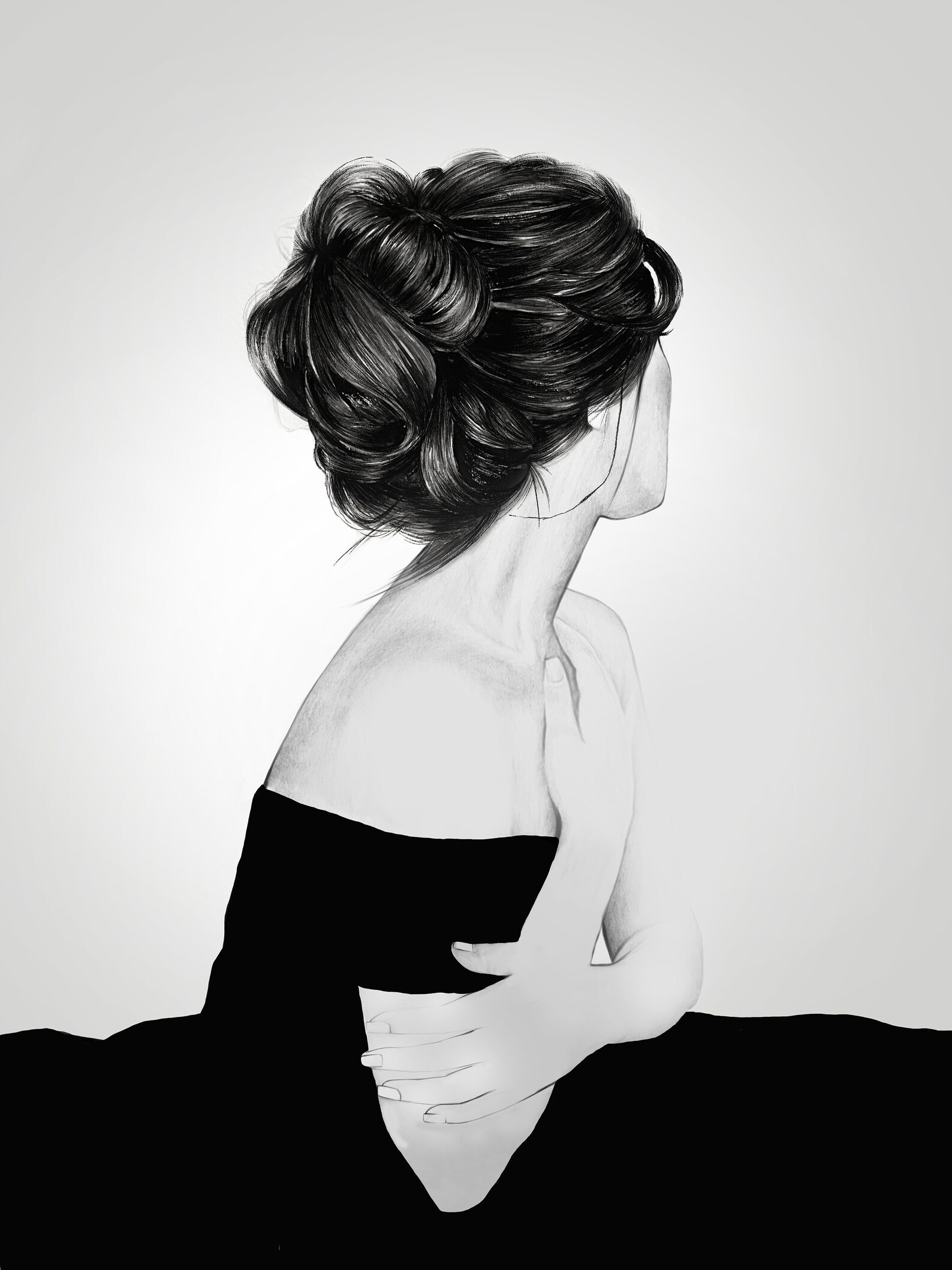 Loneliness 1 - POSTER High Quality /// Linear Minimalistic Woman ...