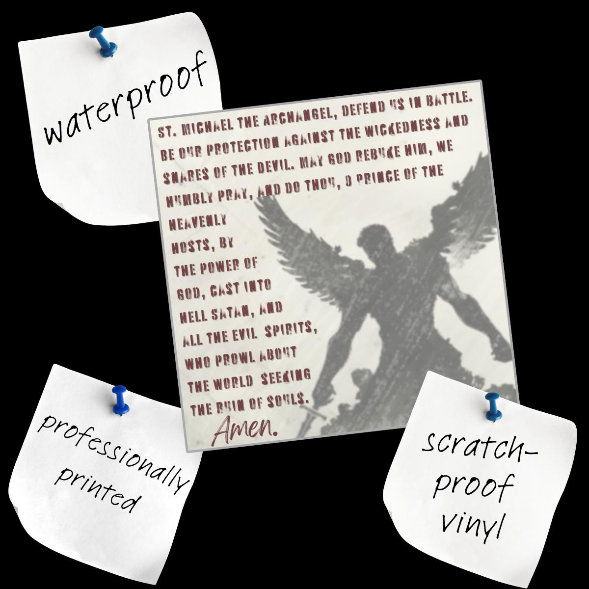 St. Michael Archangel Sticker: Catholic Prayer, Waterproof Vinyl - Etsy