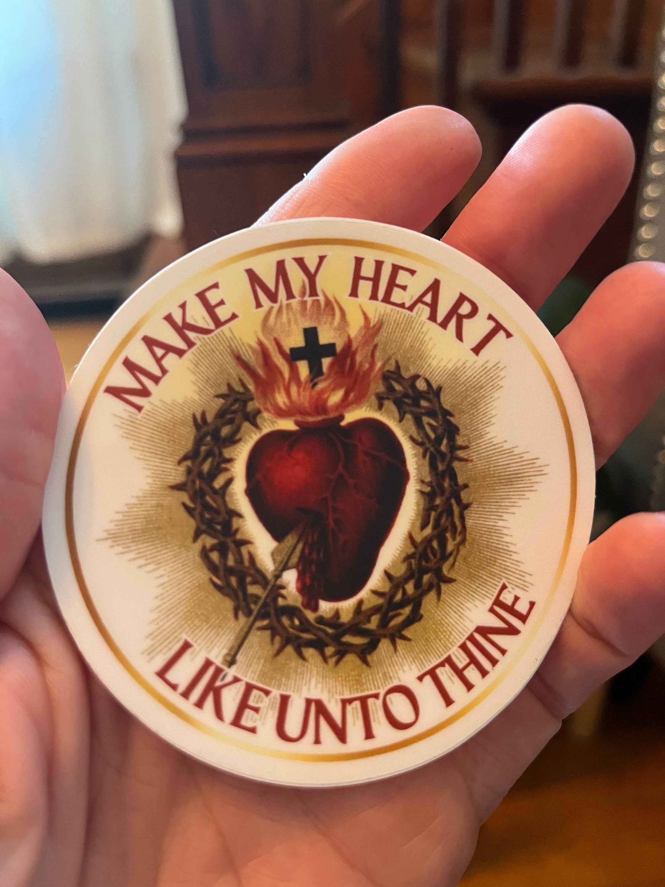 Sacred Heart Sticker | Heart of Jesus | Make My Heart Like Thine ...