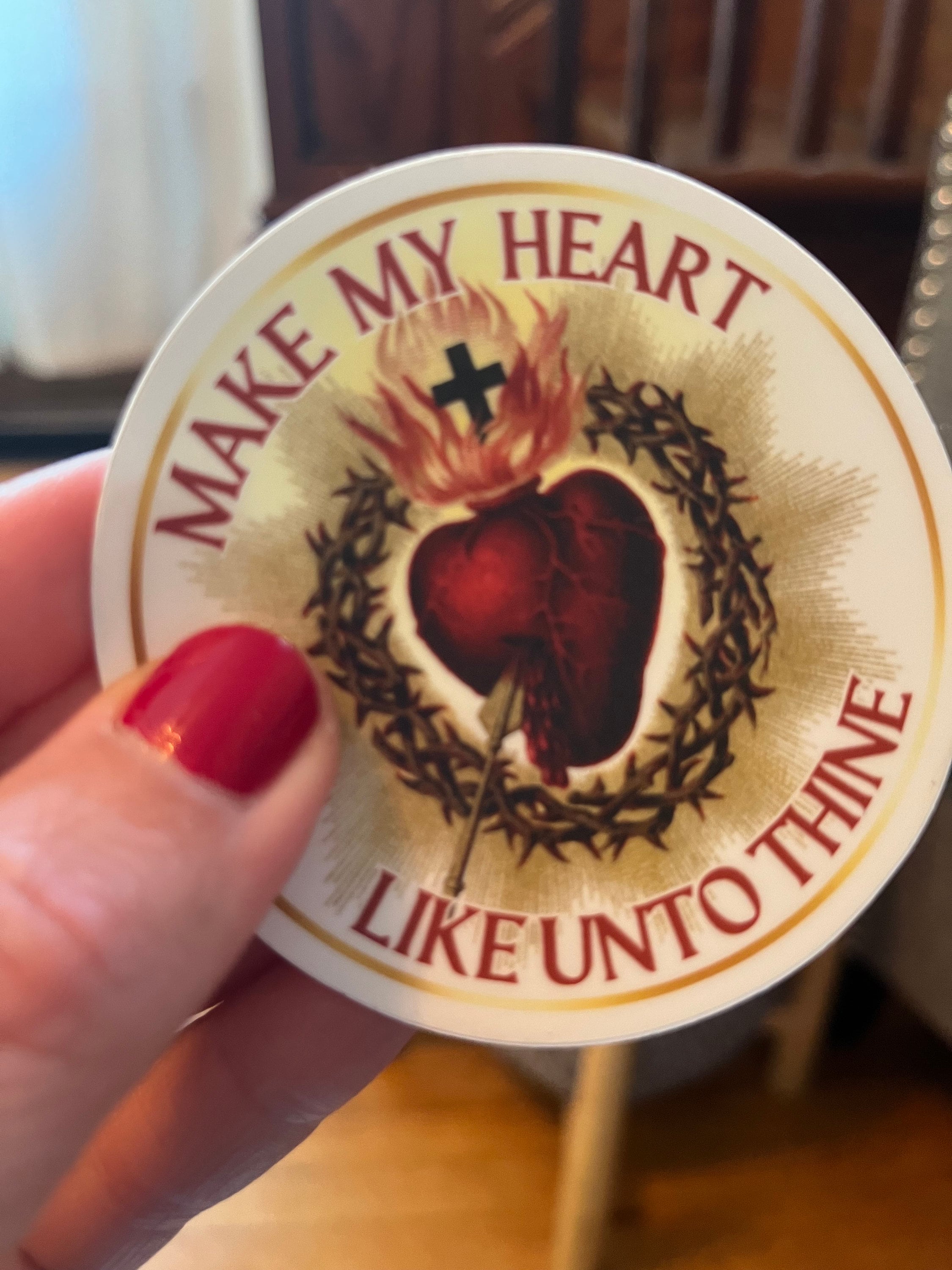 Sacred Heart Sticker | Heart of Jesus | Make My Heart Like Thine ...