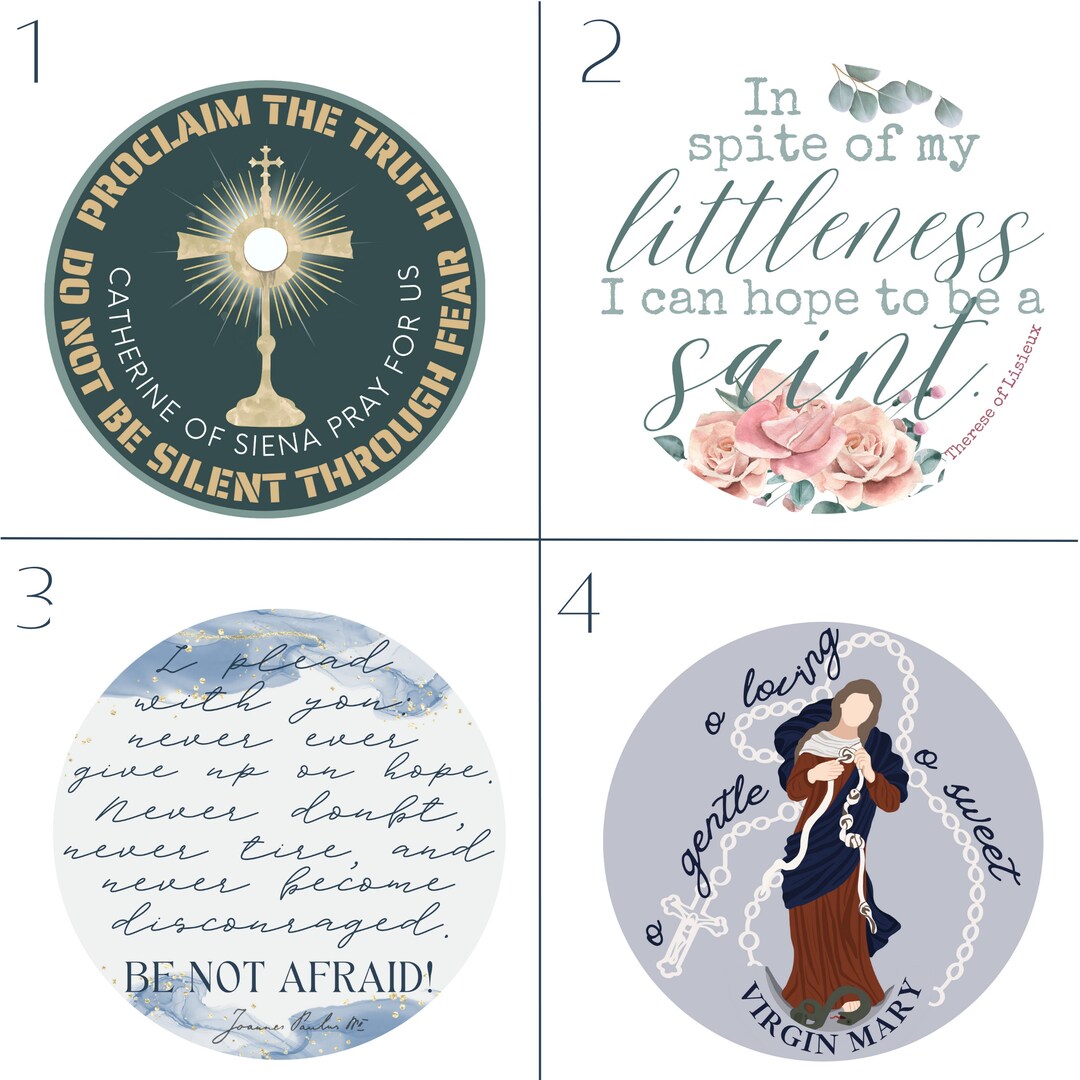 Catholic Saints Sticker Bundle Catholic Saints Quotes Religious Gift ...