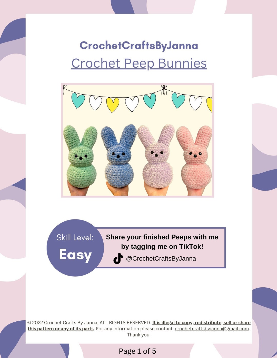 Bunny Crochet Pattern | Crochet Bunny Plushie | Easy Easter Pattern - Etsy