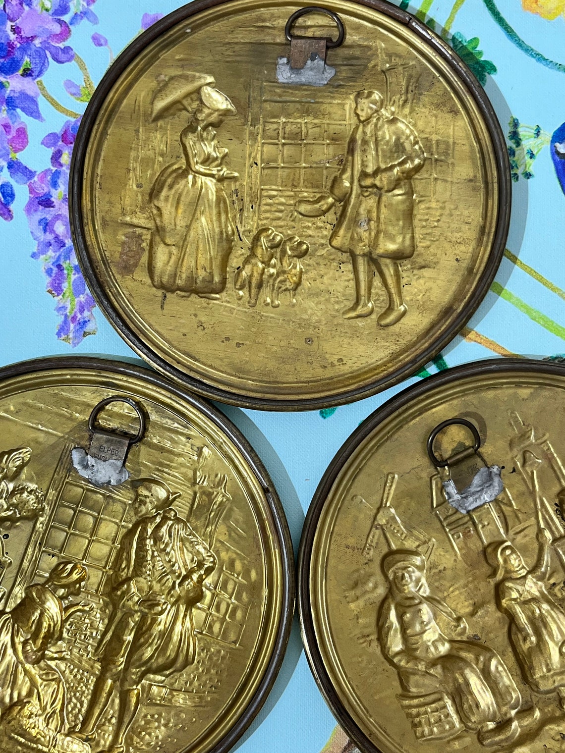 Vintage Brass Colonial Wall Art, Metal Art - Etsy