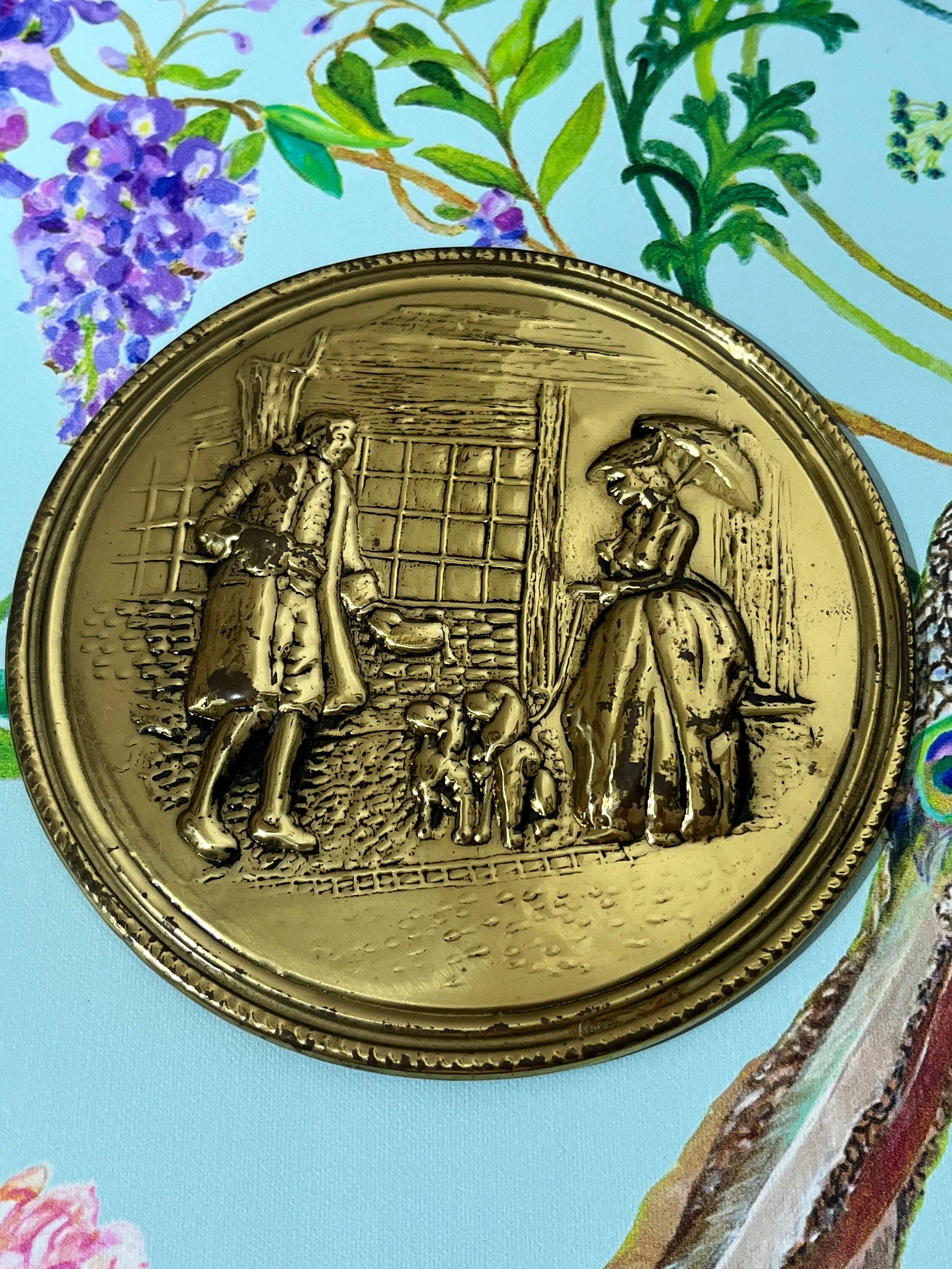 Vintage Brass Colonial Wall Art, Metal Art - Etsy