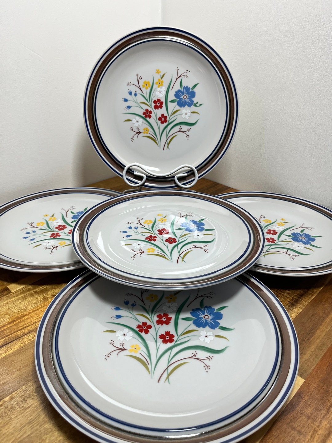 Vtg Salem Stoneware the Salem Collection Wildflowers 10” Plates Set of ...