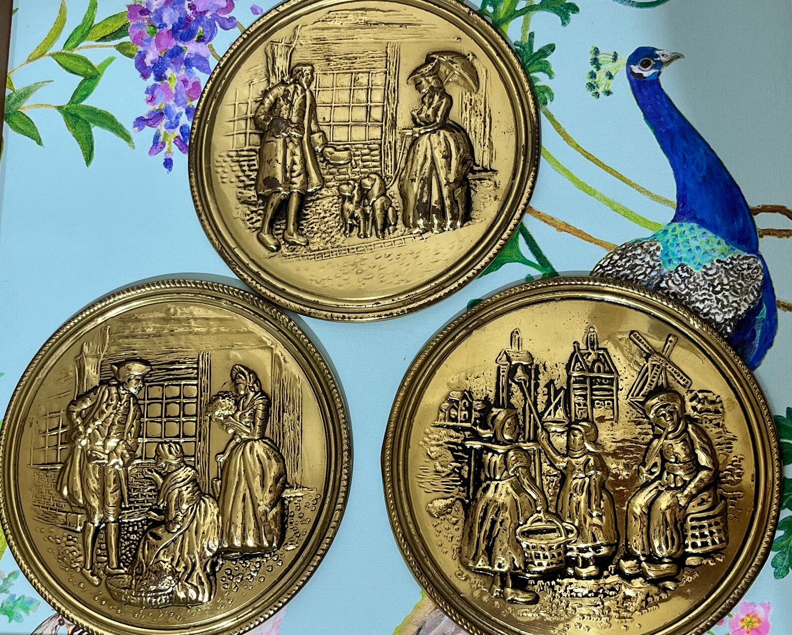 Vintage Brass Colonial Wall Art, Metal Art - Etsy