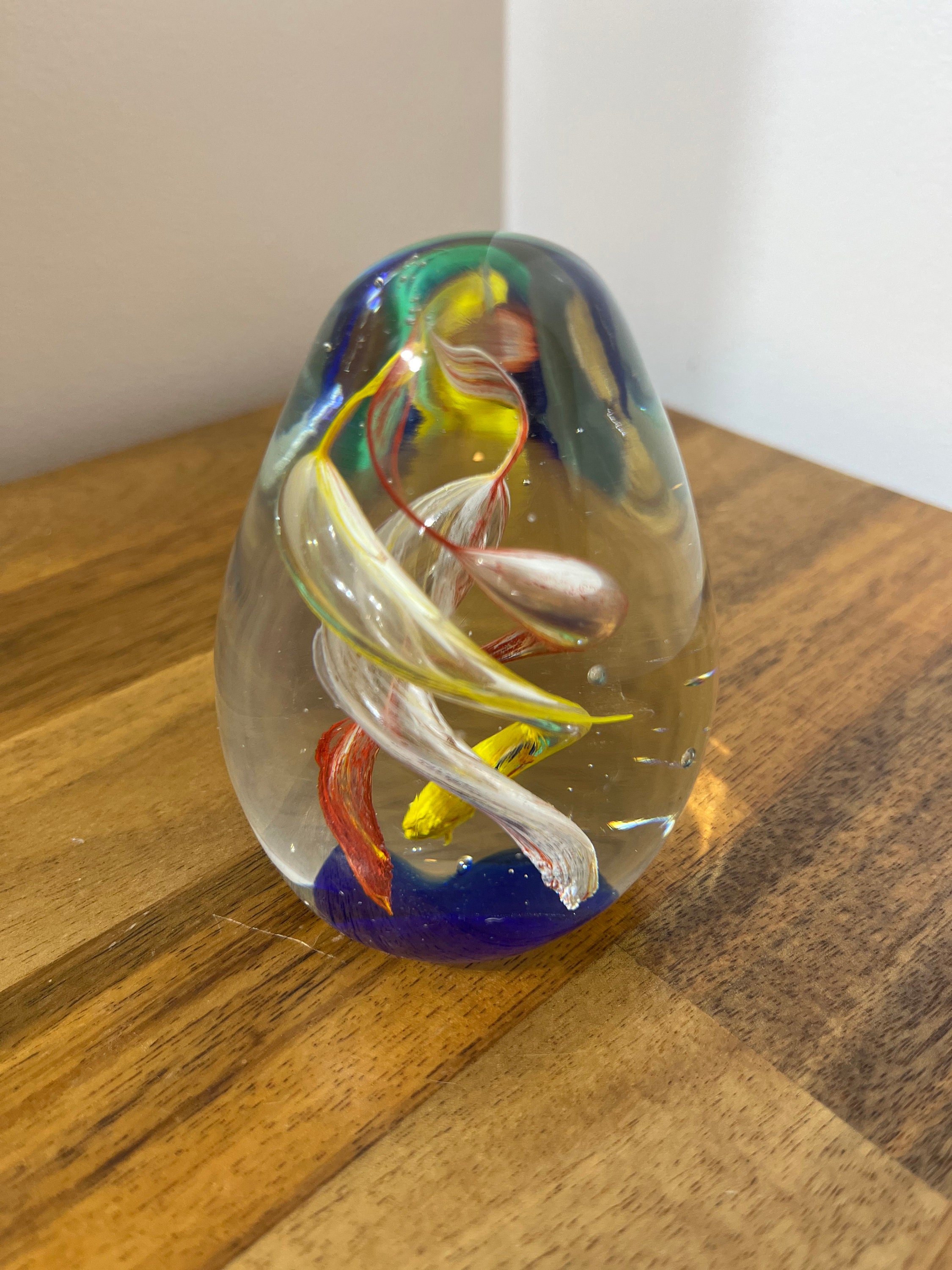 Vintage Glass Art Paper Weight, Office Decor, Desk Decor, Glass Art - Etsy