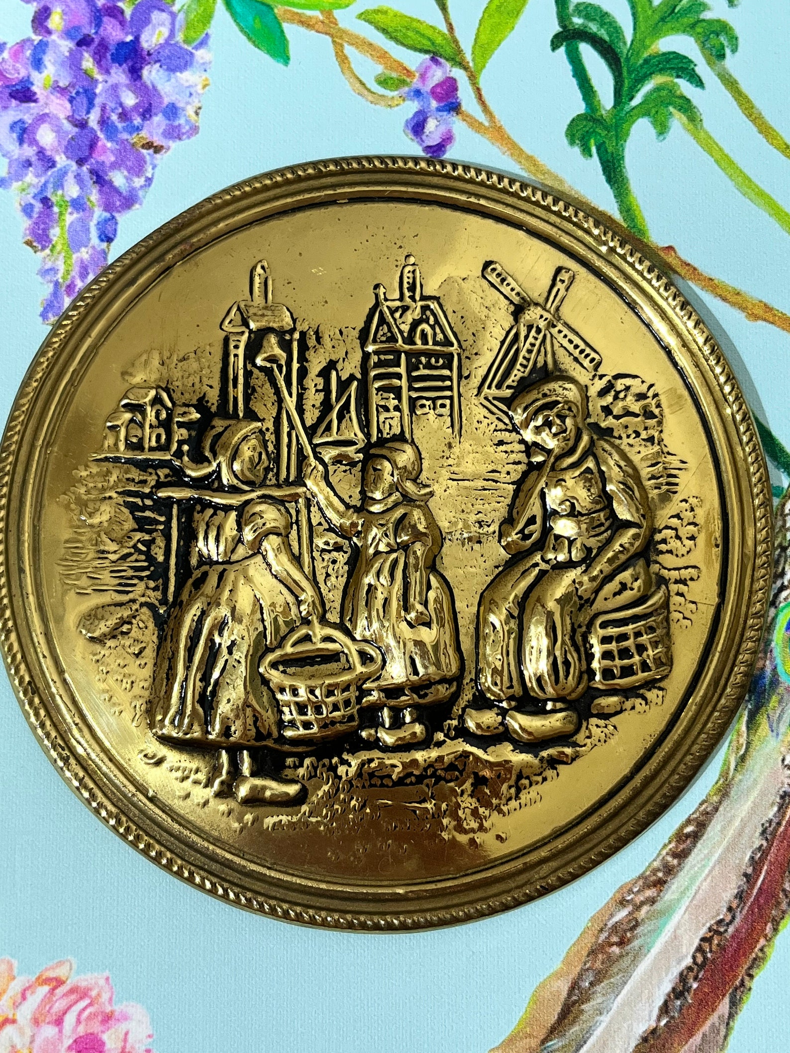 Vintage Brass Colonial Wall Art, Metal Art - Etsy