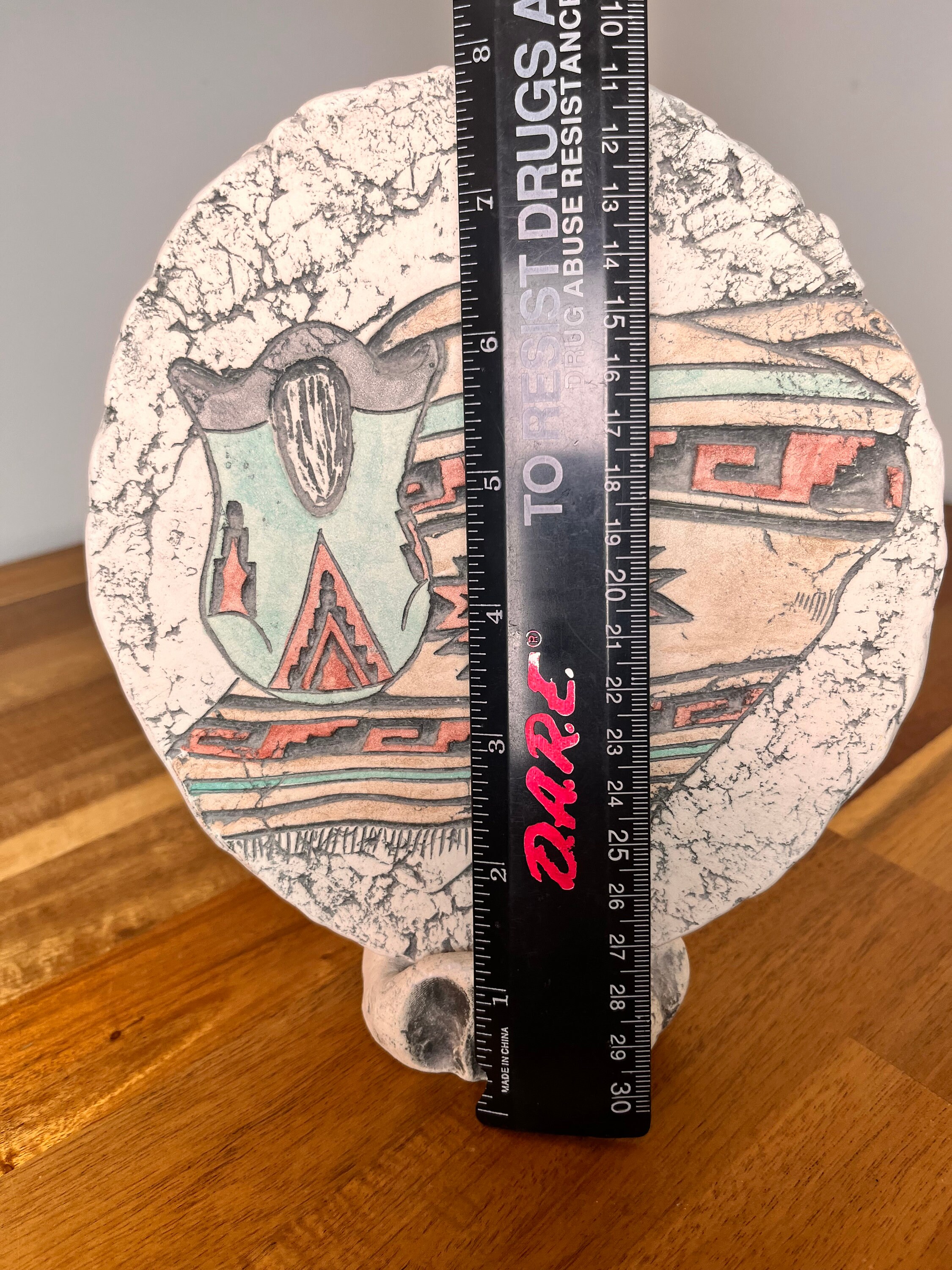 Vtg Shapes of Clay Native Clay Plaque With Stand. Native American Shelf ...