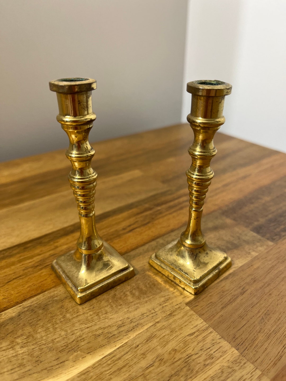 Vintage Small Brass Candle Stick Holder Made in England, Small Brass ...