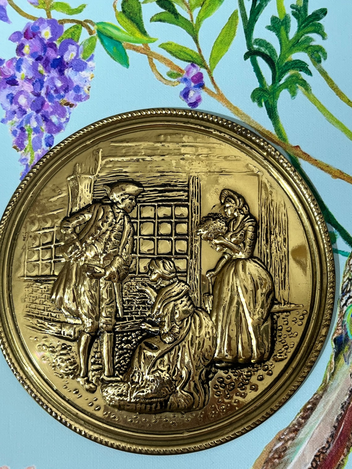 Vintage Brass Colonial Wall Art, Metal Art - Etsy