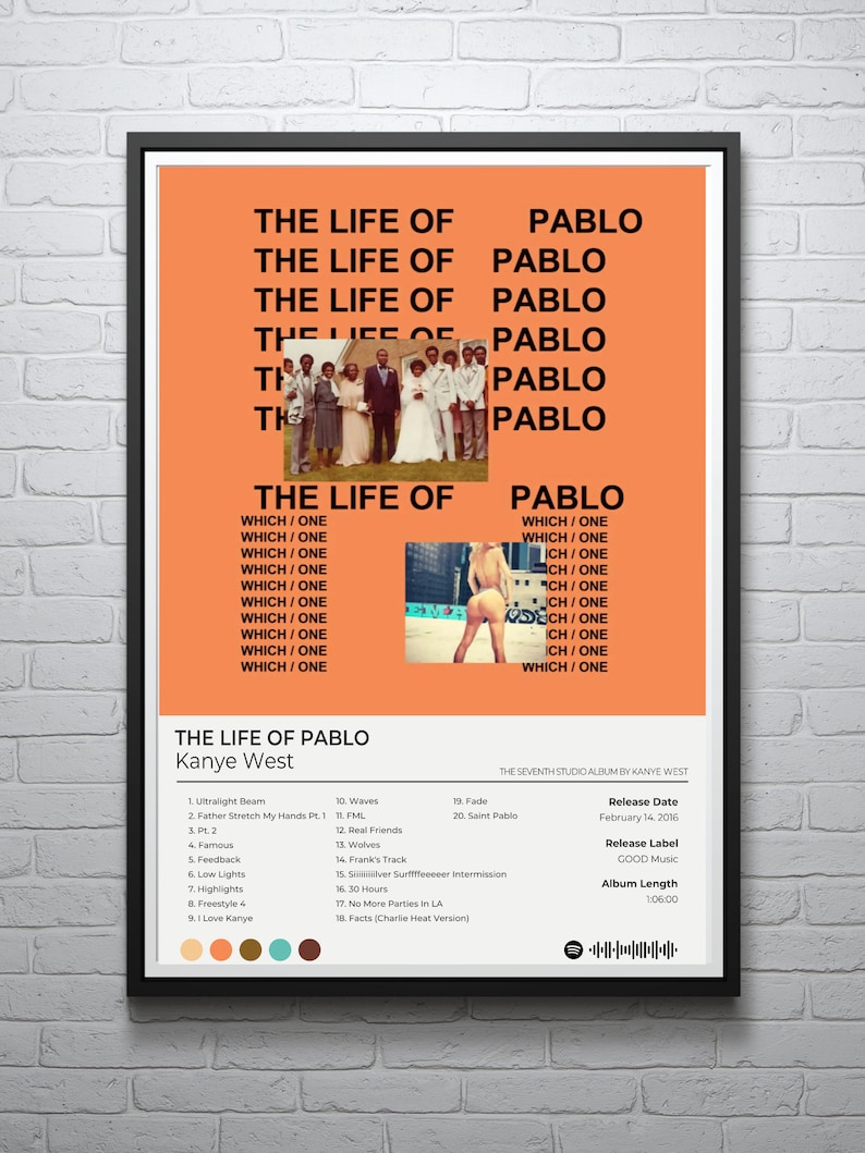 Kanye West - Life of Pablo Album Cover Poster (digital Download) - Etsy