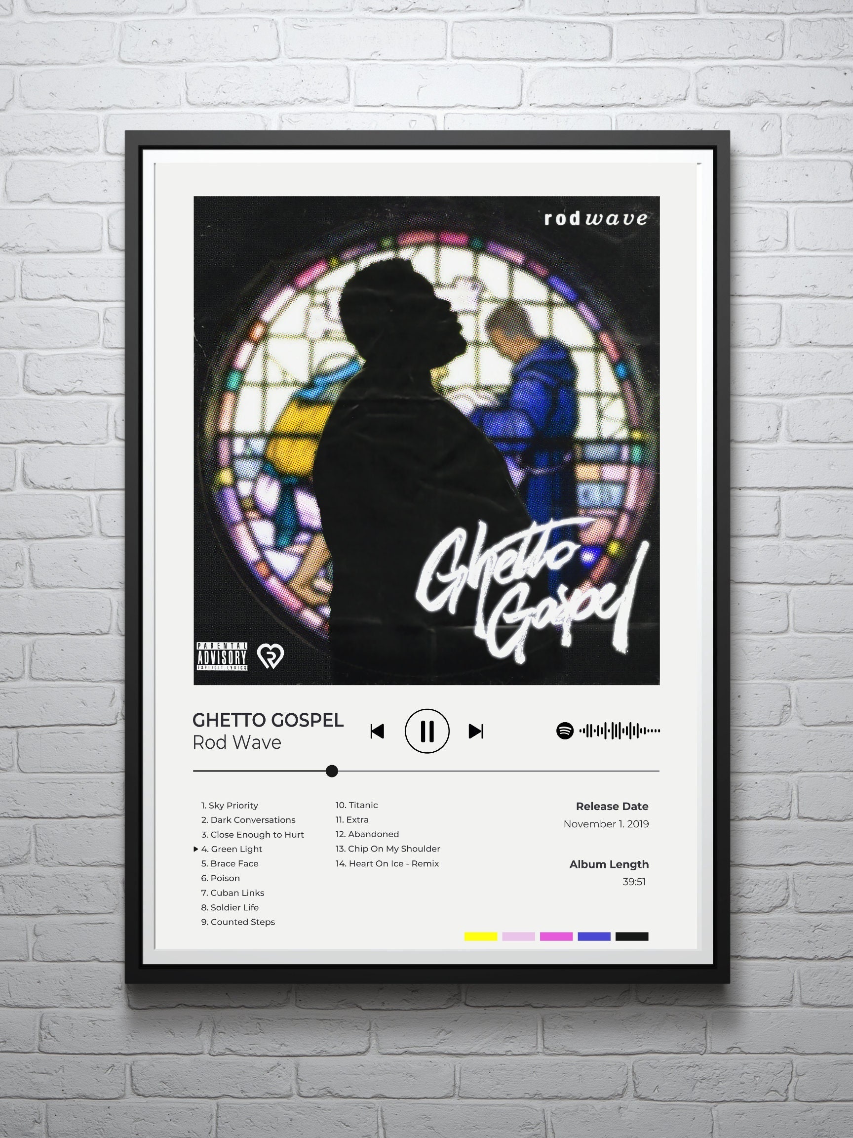 Rod Wave "ghetto Gospel" Album Cover Poster - Digital Download, Rap ...