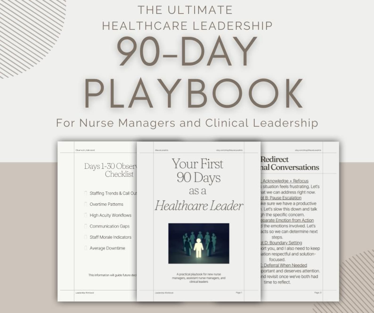 Healthcare Leadership First 90 Days Playbook | Nurse Manager Guide ...