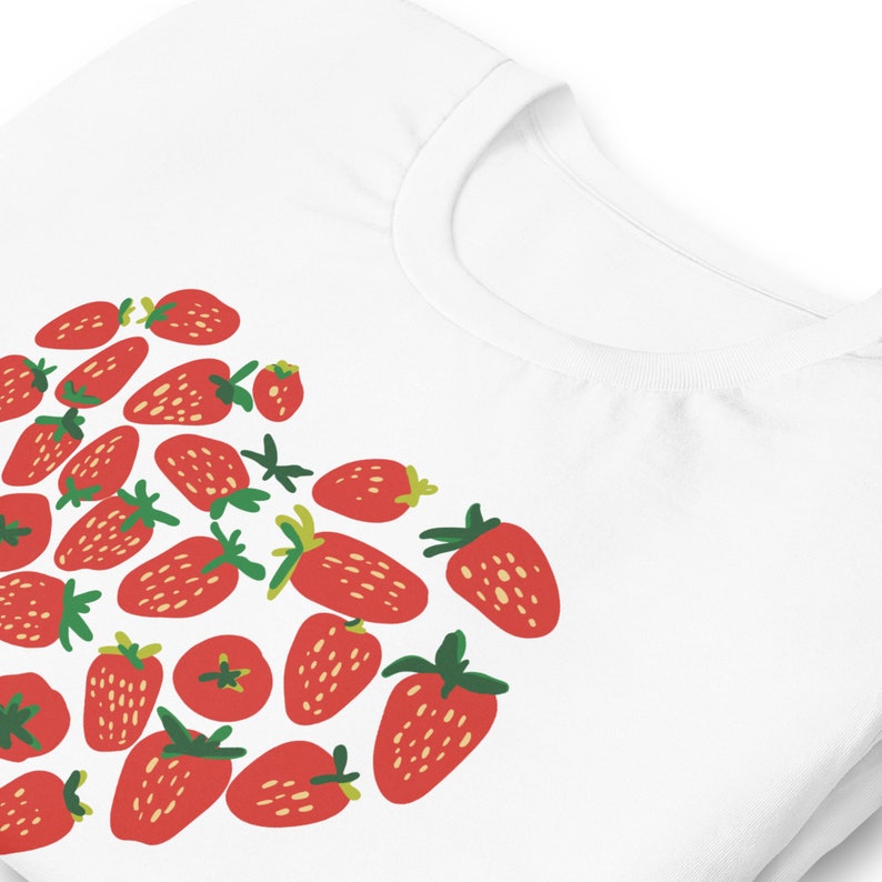 Strawberry Heart Shirt, Strawberry Print, Strawberry Clothes, Botanical ...
