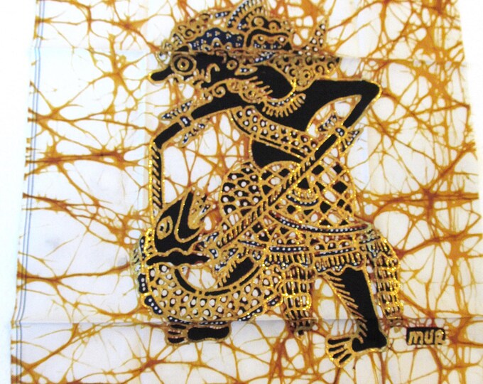 Batik Art Painting Signed Collectible BIMA & THE SNAKE Balinese ...