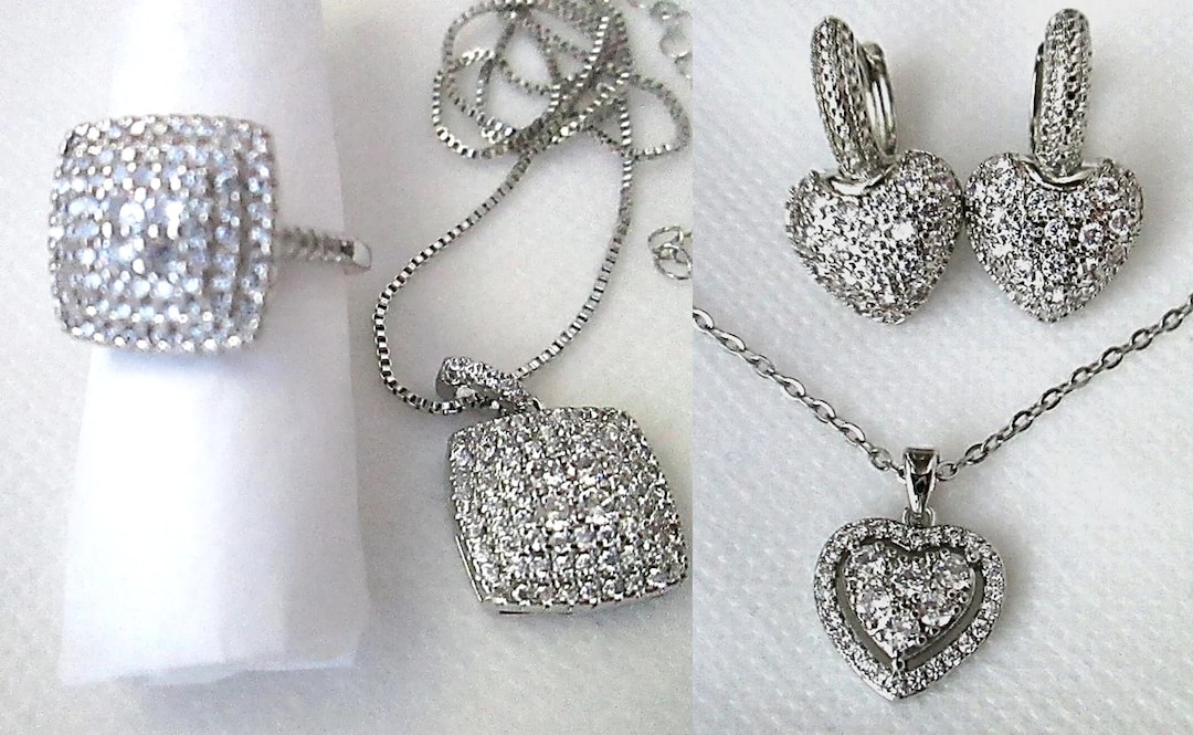 4 Pcs Pave' Zircon 925 Silver Filled Dainty Square Pendant - Etsy