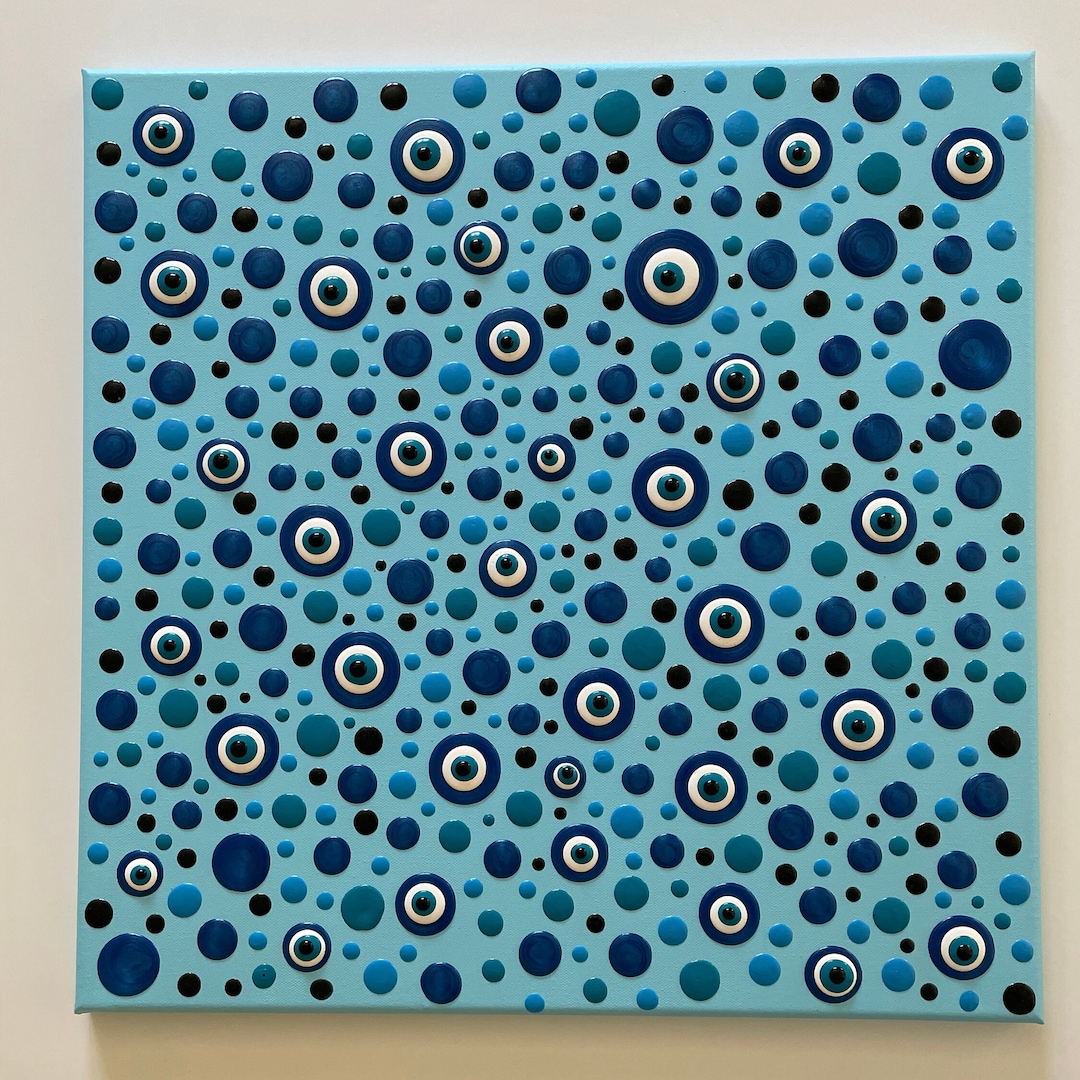 Hand Painted 3D Evil Eye Blob Art - Etsy