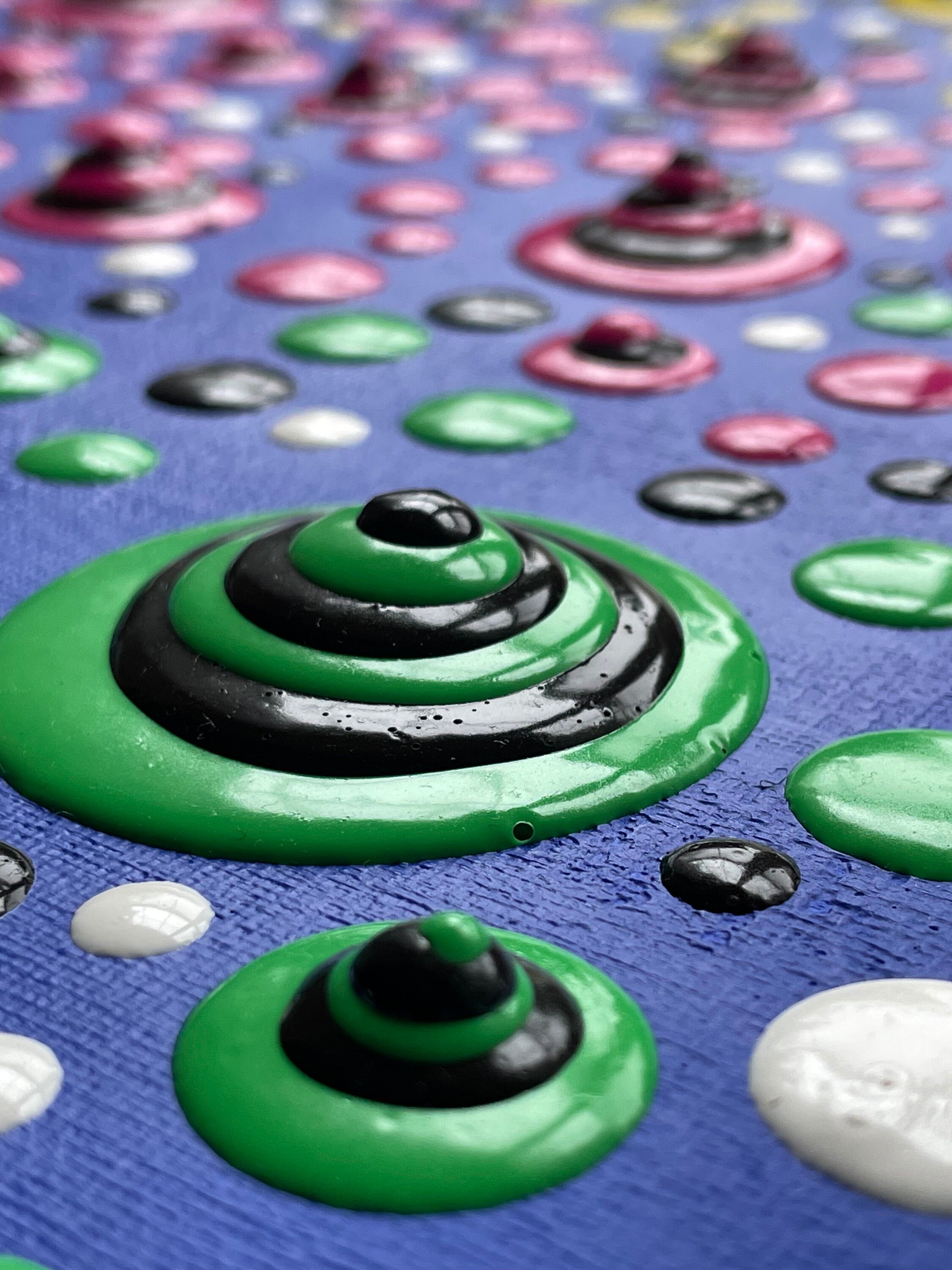 Hand Painted 3D Blob Art on Blue Canvas - Etsy