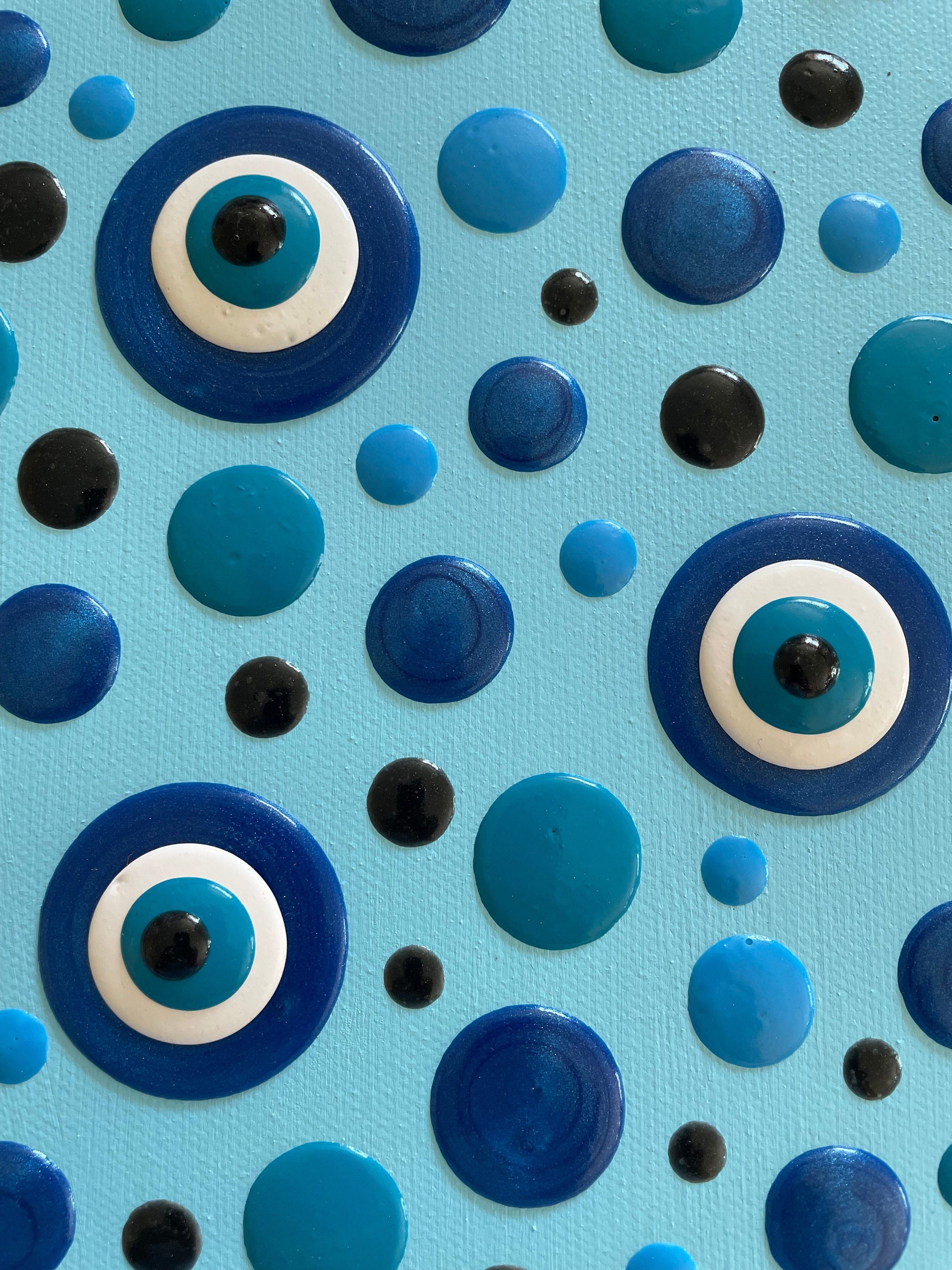 Hand Painted 3D Evil Eye Blob Art - Etsy