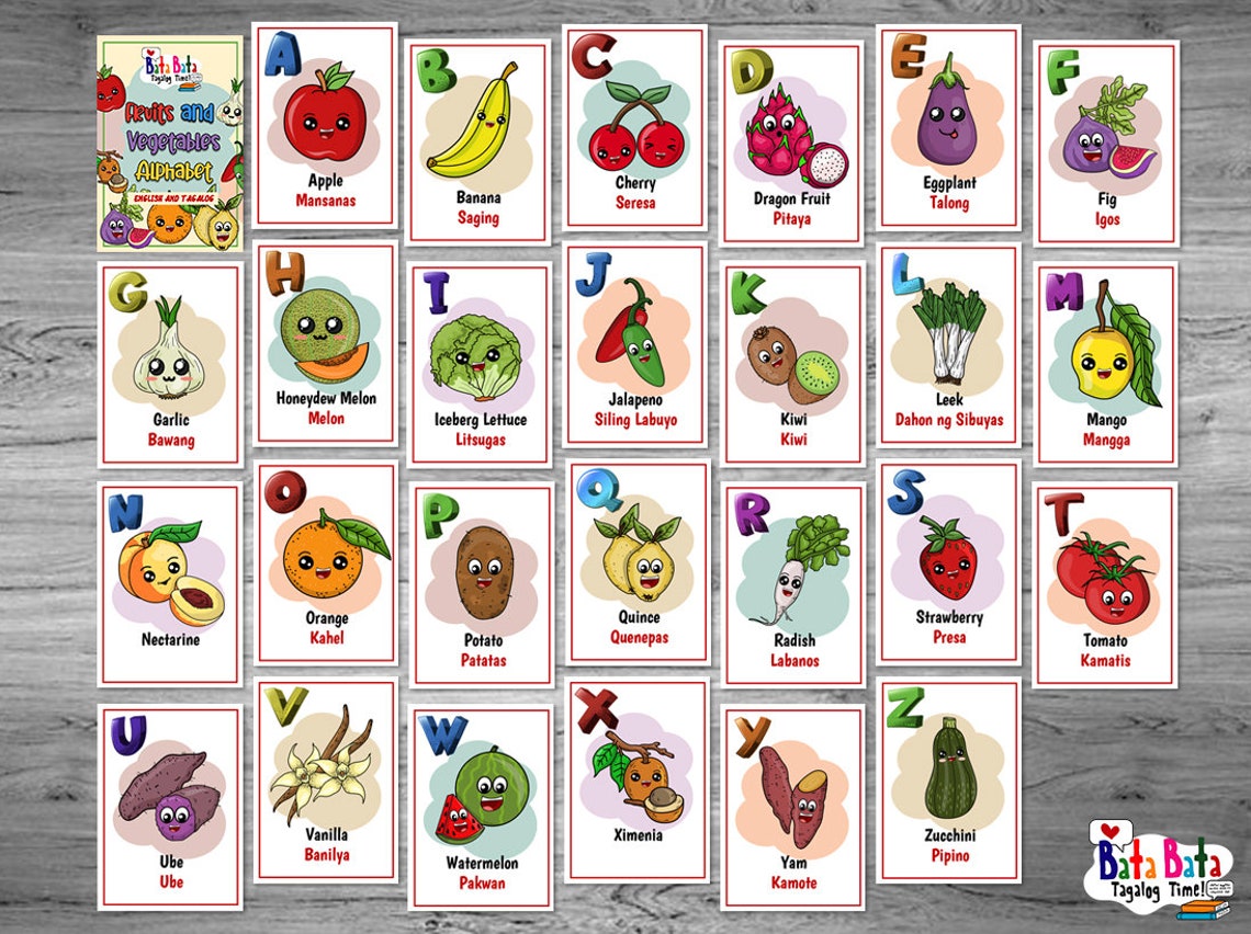 Fruits and Vegetables Filipino Words Tagalog Words Prutas at Gulay ...