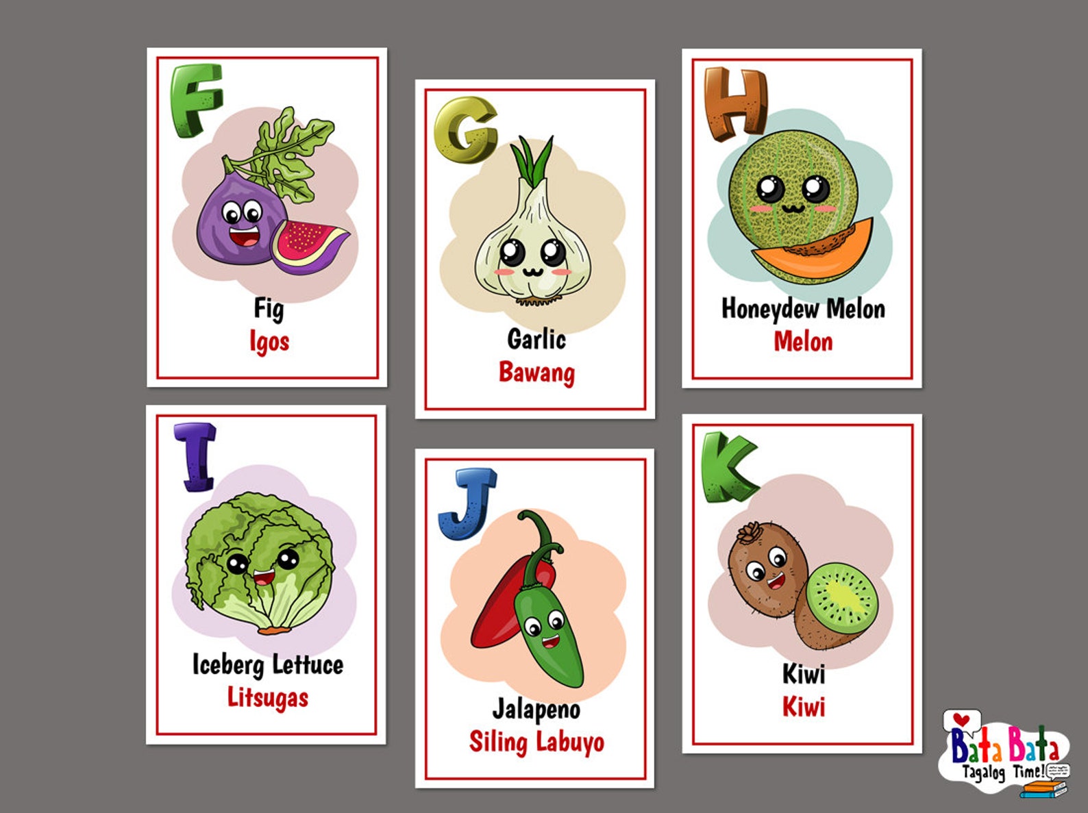 Fruits and Vegetables Filipino Words - Tagalog Words - Prutas at Gulay ...