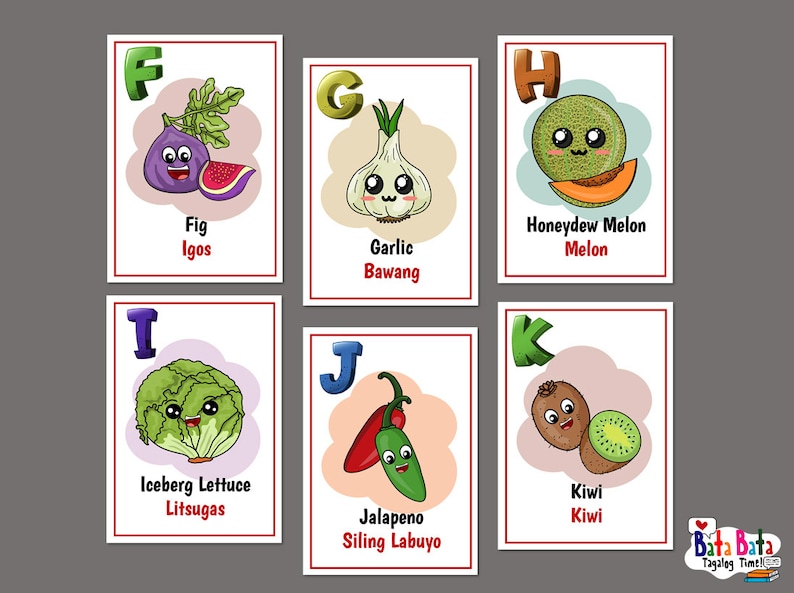 Fruits and Vegetables Filipino Words - Tagalog Words - Prutas at Gulay ...