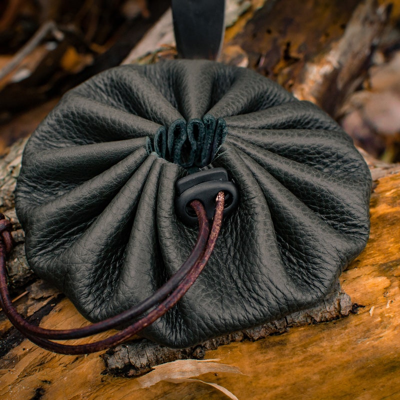 Leather Drawstring Pouch - Etsy