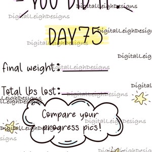 75 Day Challenge Printable Tracker - Etsy