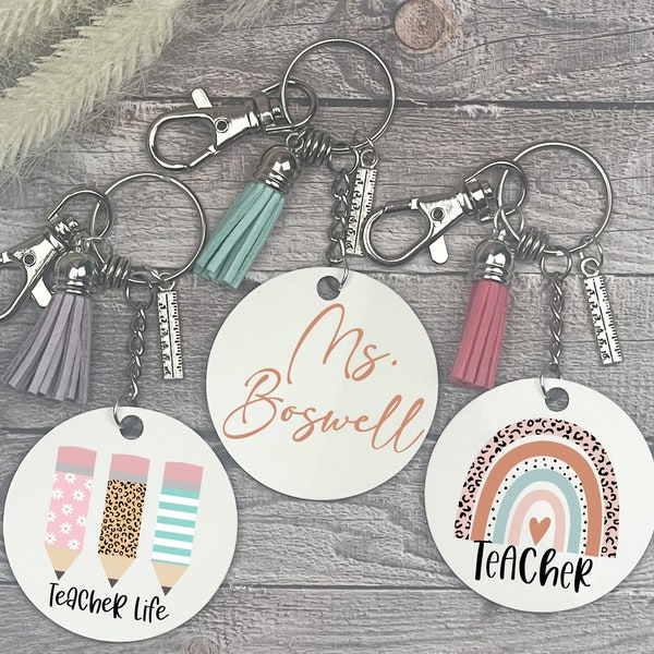 Teacher Keychain - Etsy
