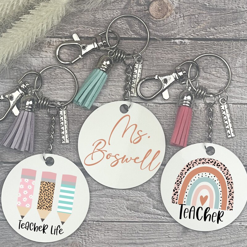 Teacher Keychain - Etsy