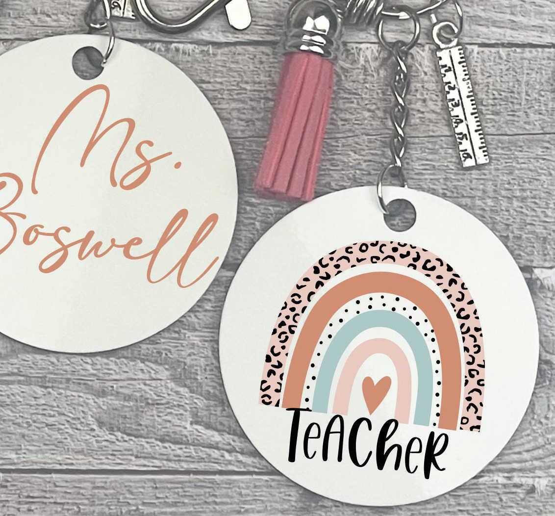 Personalized Teacher Keychains, Keychains, Custom Teacher Keychain ...