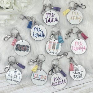 Personalized Teacher Keychains, Keychains, Custom Teacher Keychain ...