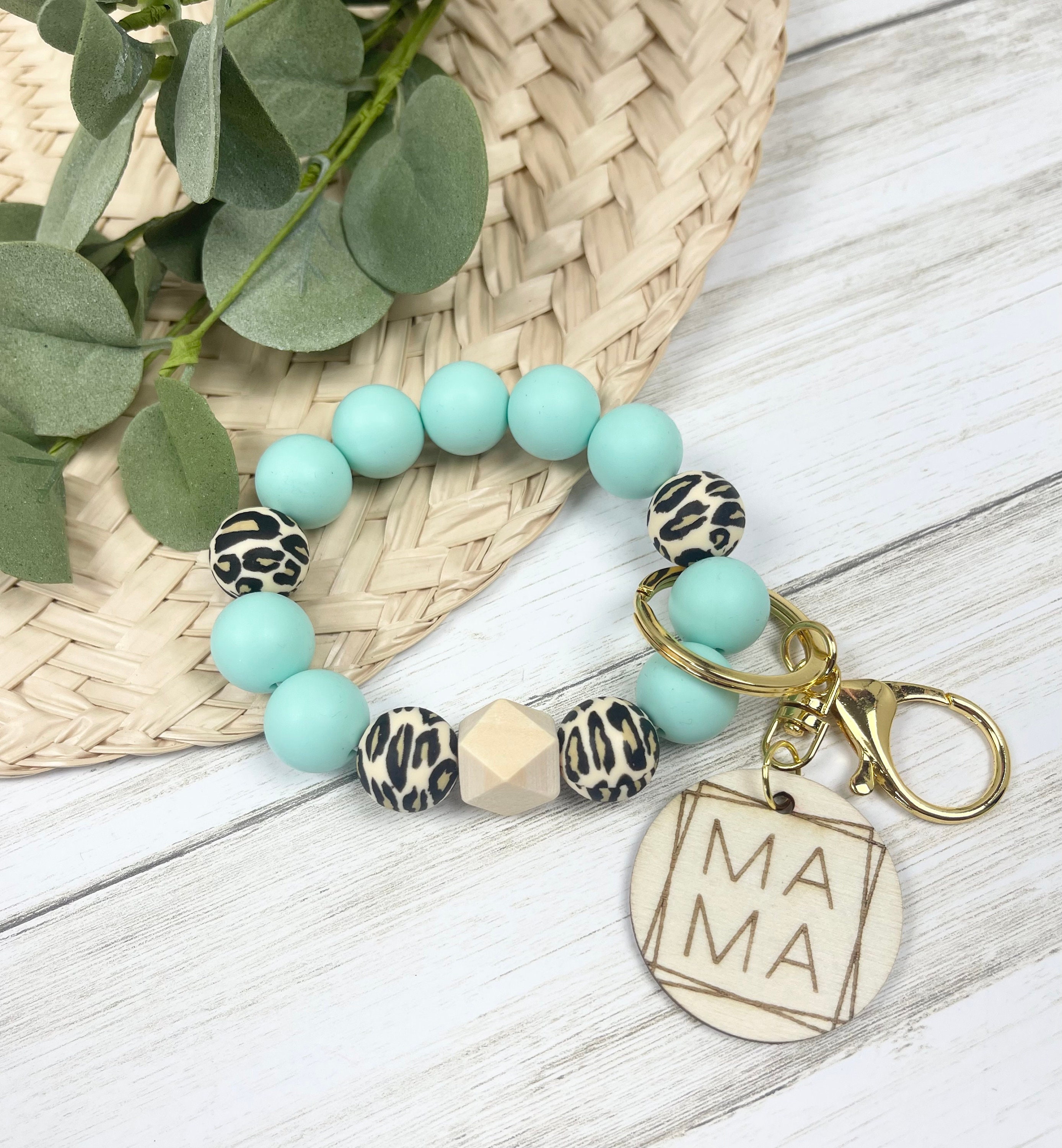 Mama Silicone Bead Wristlet, Custom Mothers Day Keychain, Silicone Bead ...