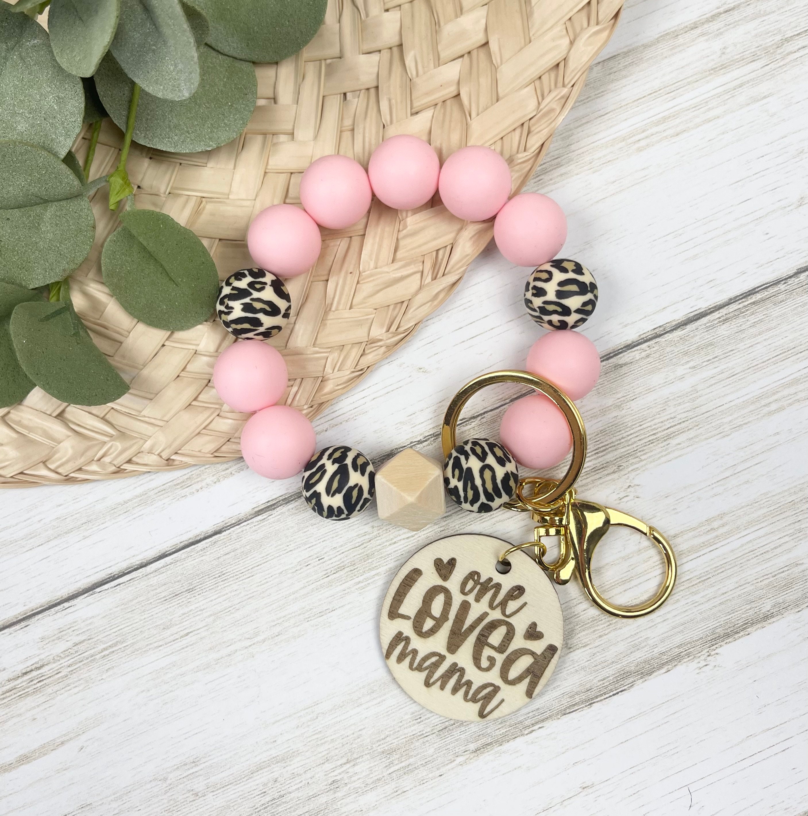 Mama Silicone Bead Wristlet, Custom Mothers Day Keychain, Silicone Bead ...